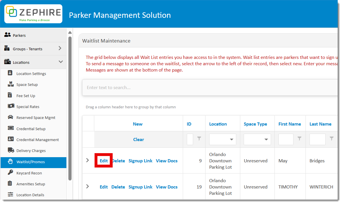Utilizing the Waitlist Function – Zephire Support
