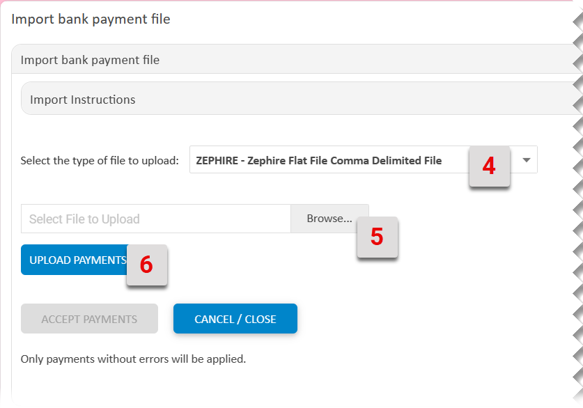 Uploading a Bank File of Payments – Zephire Support