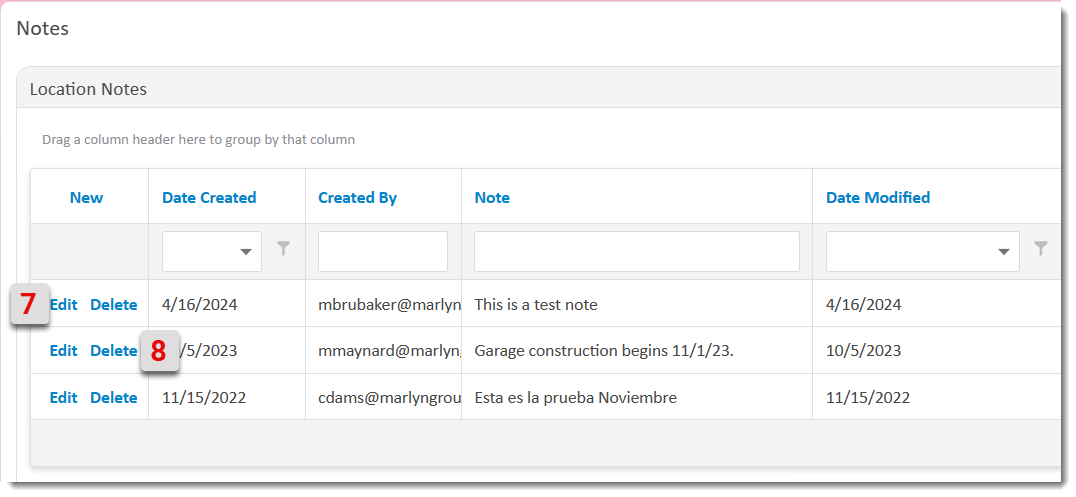 Adding Notes to a Location – Zephire Support