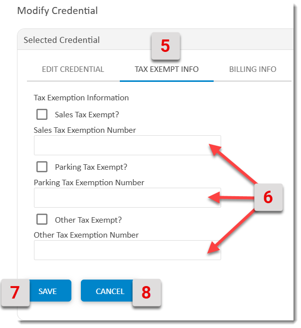 Updating Parker Profile Details - Tax Exemptions, Recurring Charges ...